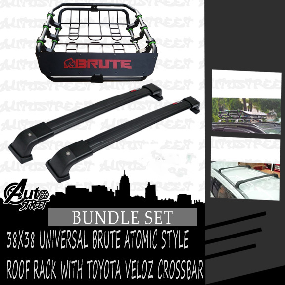 38x38 Aluminum BRUTE (ATOMIC) Roof Rack Top load Carrier Black Bundle ...