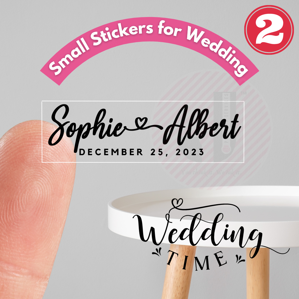 Custom Wedding Transparent Name Text Stickers Labels | Small Stickers ...