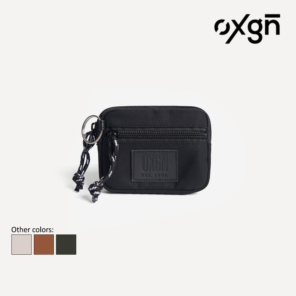 OXGN Coin Purse With Leather Patch For Men And Women (Black/Chocolate ...