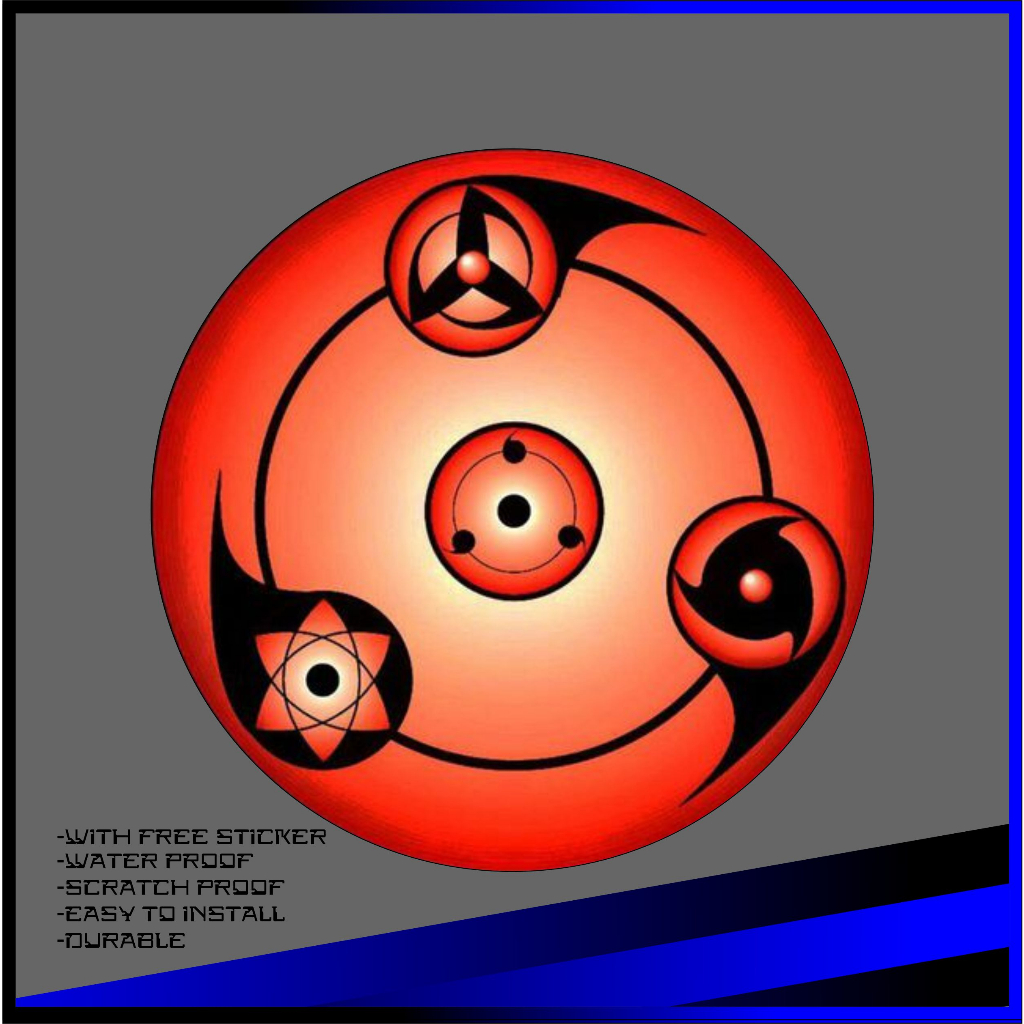 Acrylic laser cut with sticker Anime Naruto Sharingan Eye For Bajaj ...