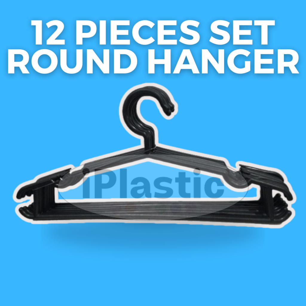 iPlastic. Round Hanger for Clothes 12 pieces Makapal 1 Dozen Adult ...