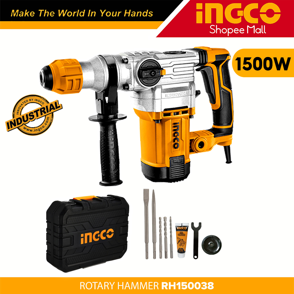 INGCO SDS Plus Rotary Hammer Drill Chipping Gun 1500W RH150038 IPT ...