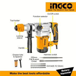 INGCO SDS Plus Rotary Hammer Drill Chipping Gun 1500W RH150038 IPT ...