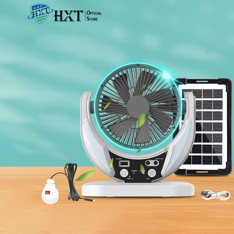 HXT Solar fan built-in battery large wind quiet portable outdoor ...