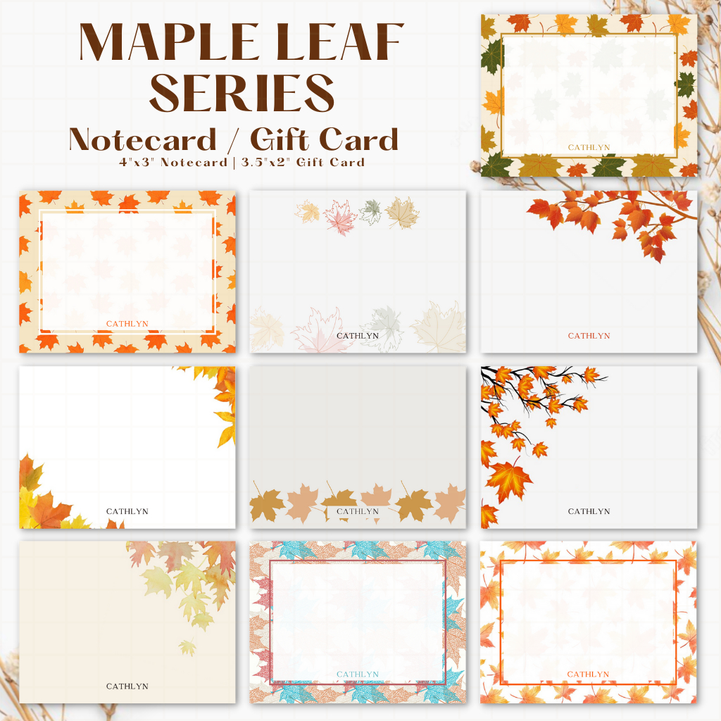 Maple Leaf Series - Personalized / Customized Notecard / Gift Card ...