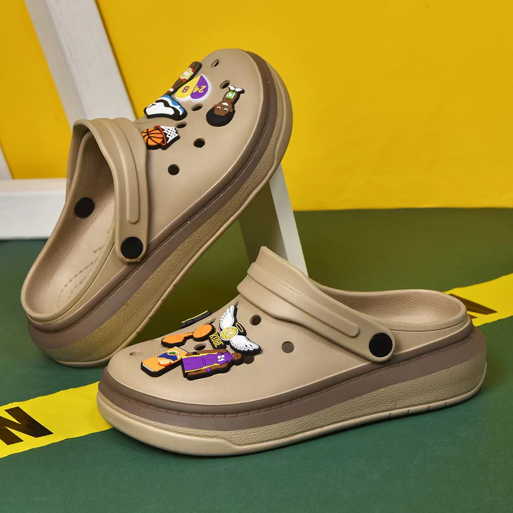 Miss.puff new korean fashion Crocs flat sandals for women and men high ...