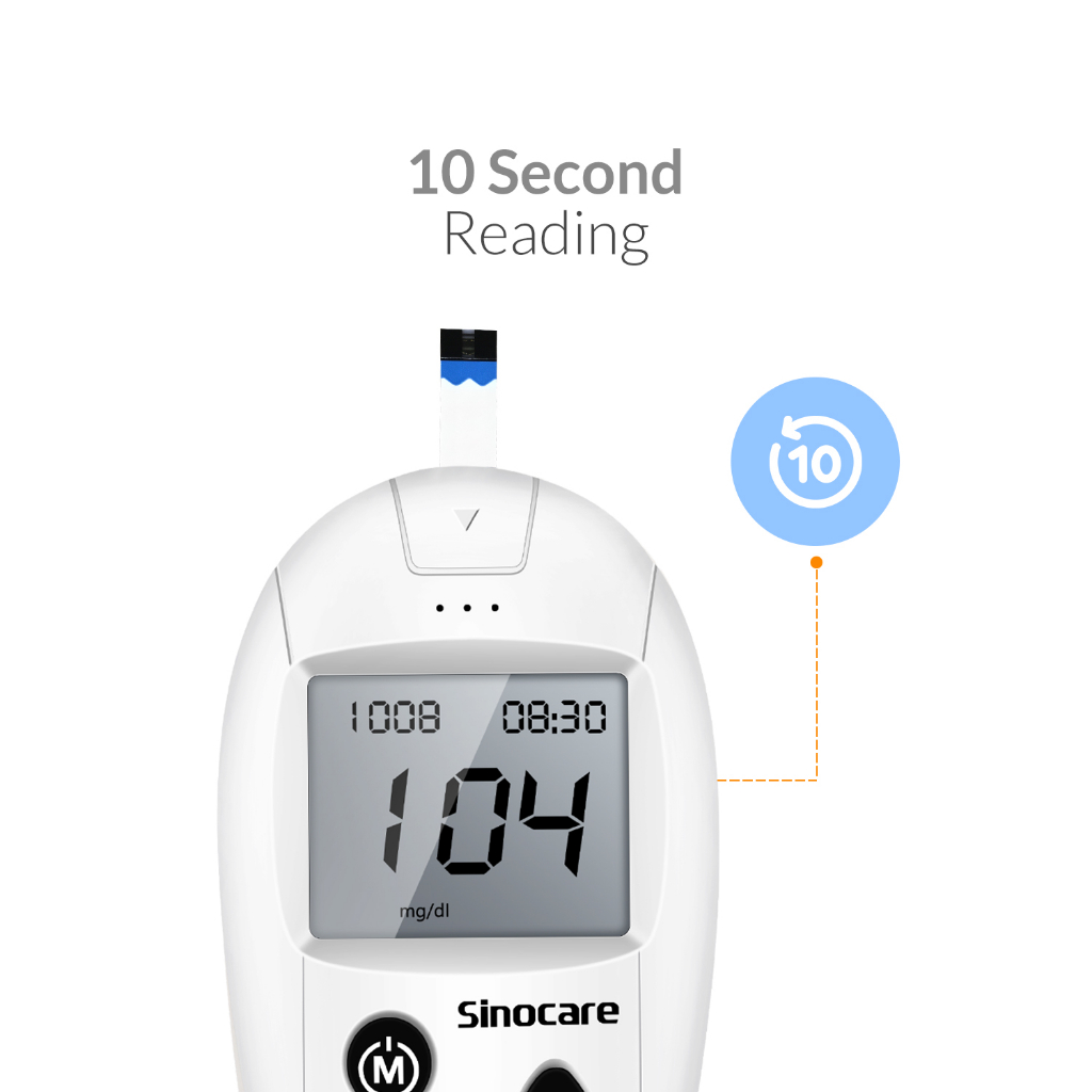 iCare SR Safe Accu Blood Glucose Meter COMPLETE SET (1Meter + 50/100 ...