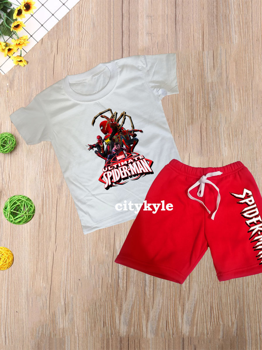 Kids Terno Short Spiderfor kids ootd trendy clothes new (1-11yrs.old ...