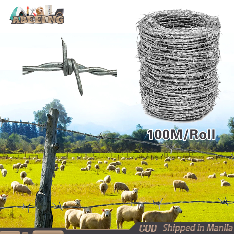 100 Meter/Roll Outdoor Barbed Wire Fence for Crafts, Fences, and ...