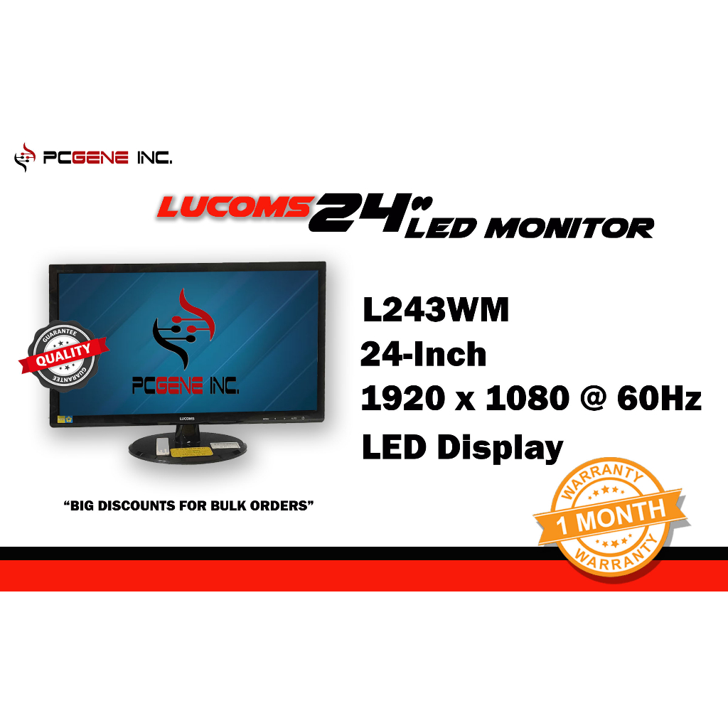 Lucoms 24" L243WM LED Monitor (USED) | Shopee Philippines