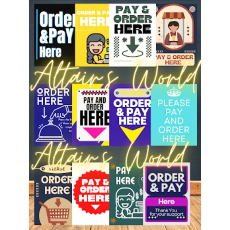 Order Here Signage Place Your Order Here Order Here Sign Order Here ...