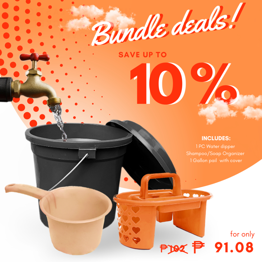 BUNDLE DEAS PROMO 3 PCS SET RANDOM COLOR (1 DIPPER, 1 PAIL, 1 SOAP ...