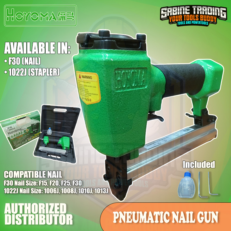 Hoyoma Pneumatic Air Nail Gun / Gun Tacker F30/1022J | Shopee Philippines