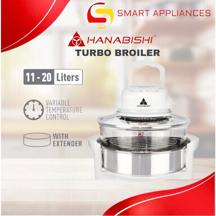 Hanabishi Turbo Broiler HTB 130 Tempered Glass with Stainless Extender ...