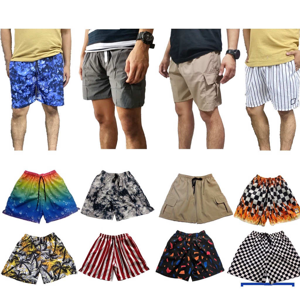 Fashion Random Design Taslan Cotton Shorts For Men | Shopee Philippines