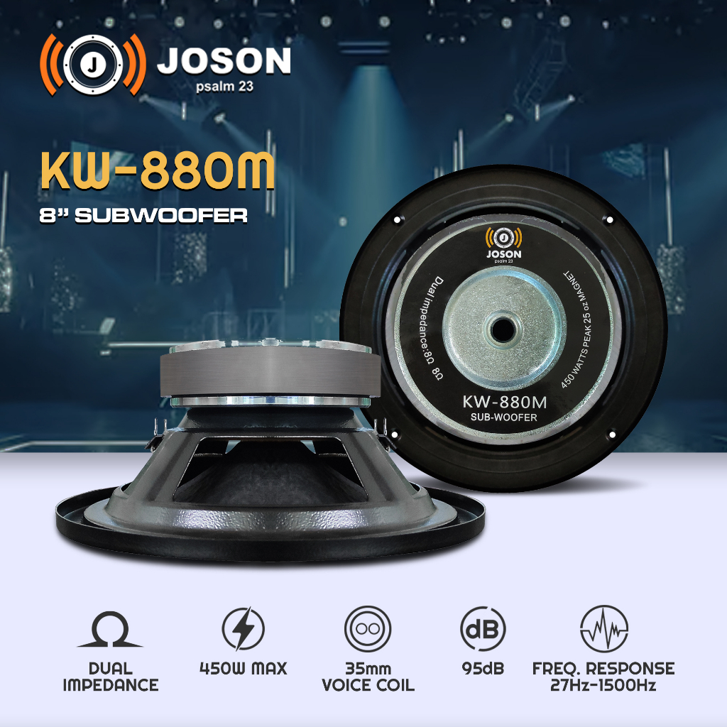Joson KW-880 8" Professional Hi-fi Subwoofer (1 pc) | Shopee Philippines
