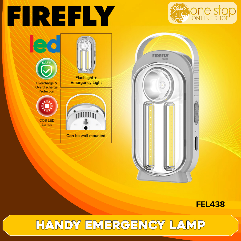 Firefly Handy Emergency Light Lamp FEL438 •OSOS• | Shopee Philippines