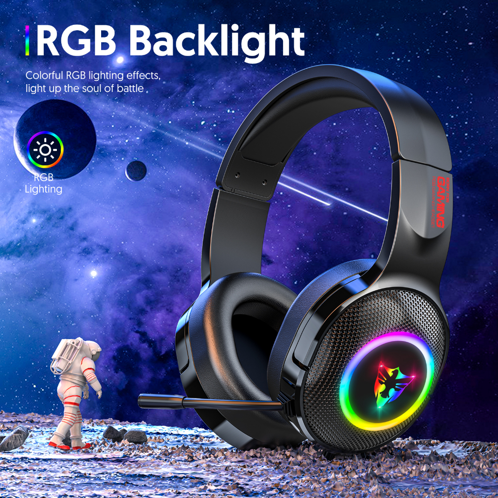 E-sports Gaming Headset Wired RGB Headset Noise Canceling Subwoofer ...
