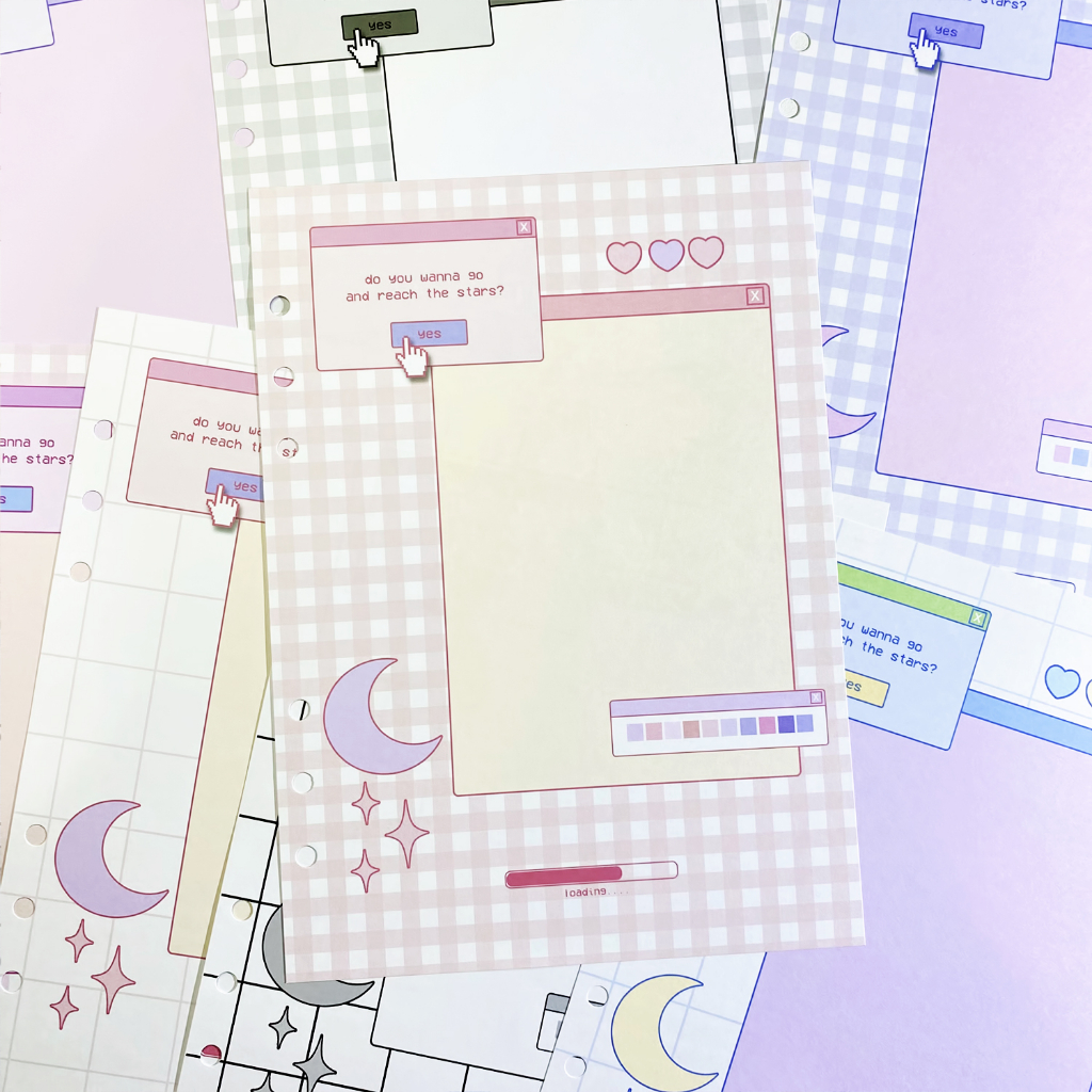 Pastel website gingham grid binder refill for a5 a6 planner insert ...