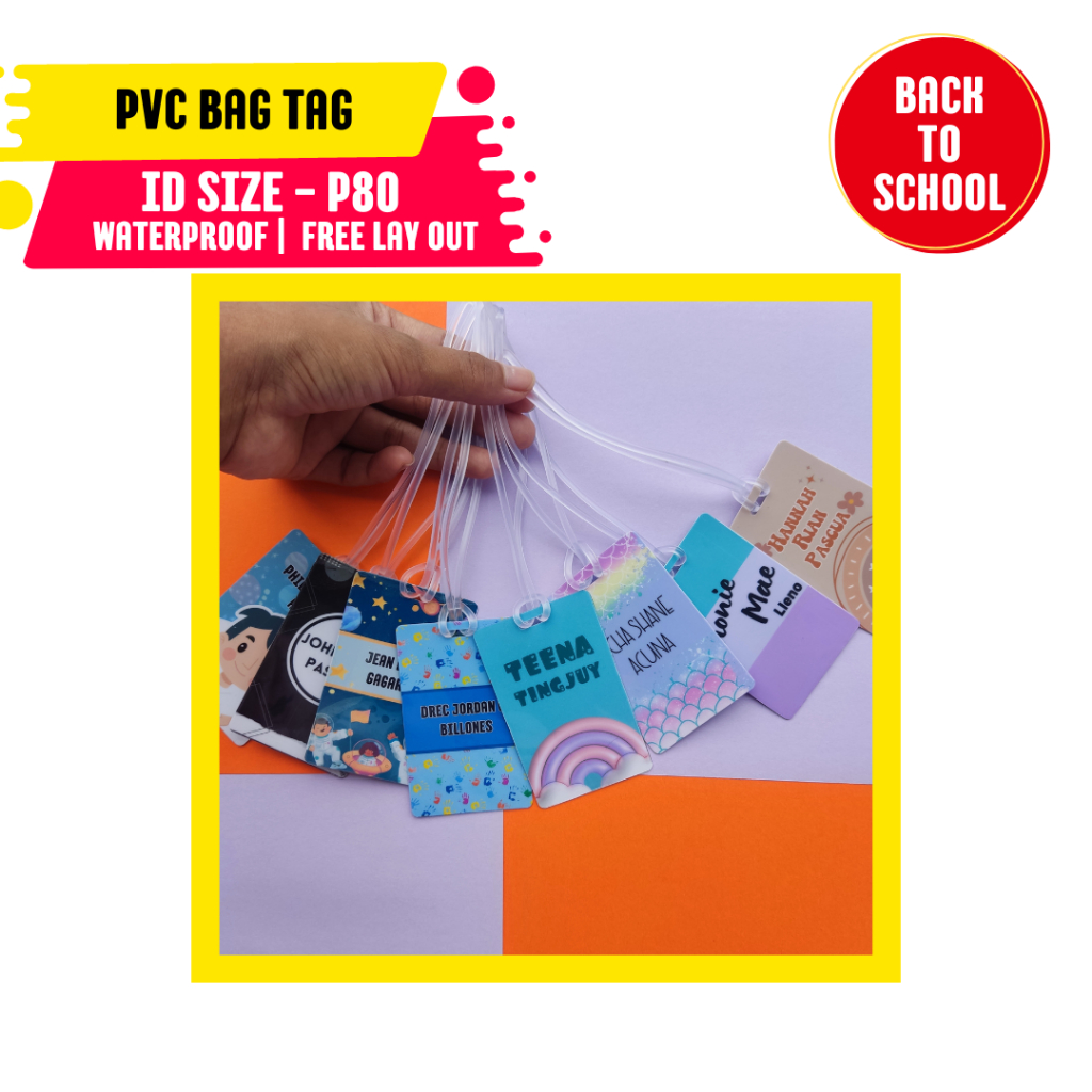 Waterproof Personalized Bag Tag for Kids | PVC TYPE | Free Lay out ...