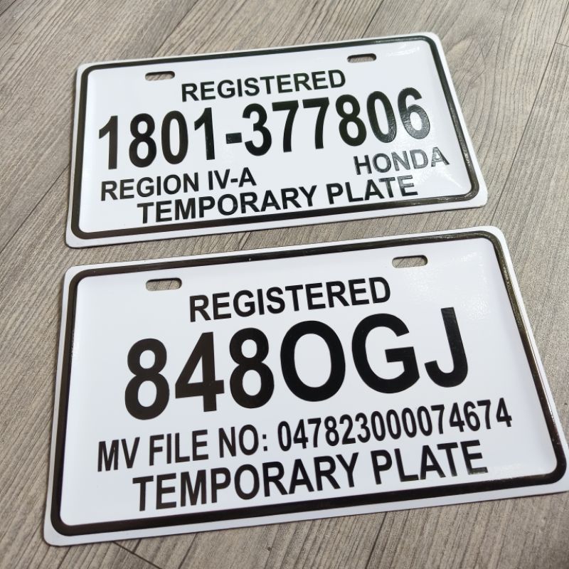 LTO FORMAT MOTOR PLATES or HOLOGRAM | Shopee Philippines