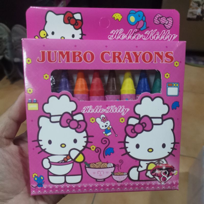 Jumbo crayons 8colors Cartoon Character Arts Crafts Material kids large ...