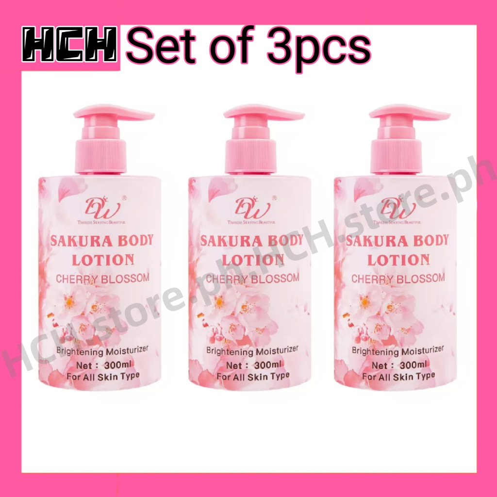 HCH[Set 3pcs]Sakura SPF30 PA+++ Body Lotion Cherry Blossom Moisturizer Lotion 300ml | Shopee ...
