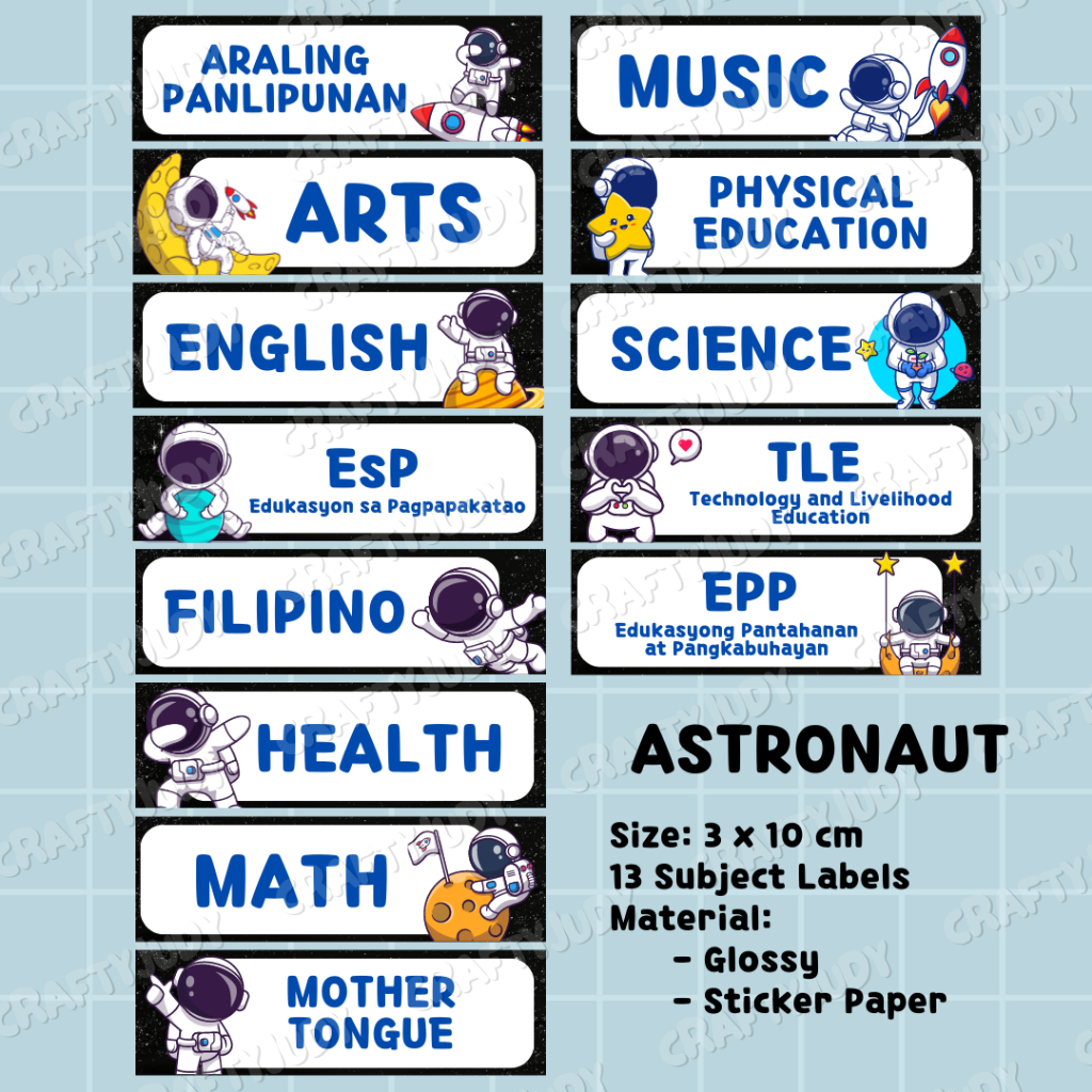 Customized Subject & Name Label Stickers Set | Shopee Philippines