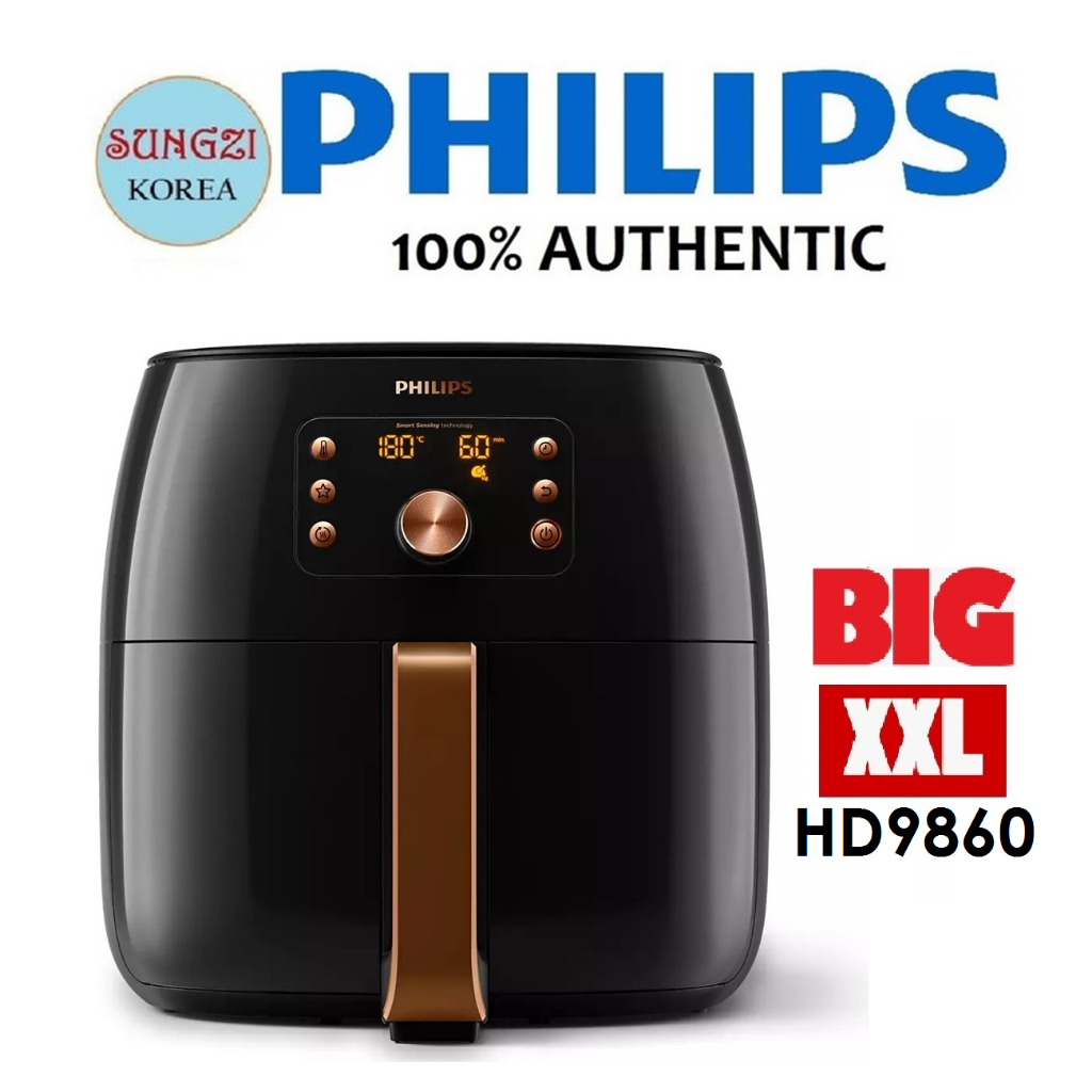 PHILIPS Premium Digital Air Fryer XXL HD9860/95 7.3L (BLACK/COPPER ...