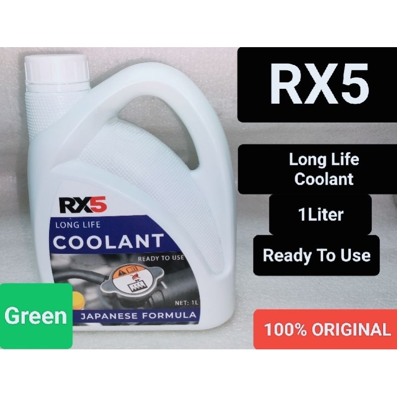 RX5 Long Life Anti Freeze COOLANT green 1L (ready to use) | Shopee ...