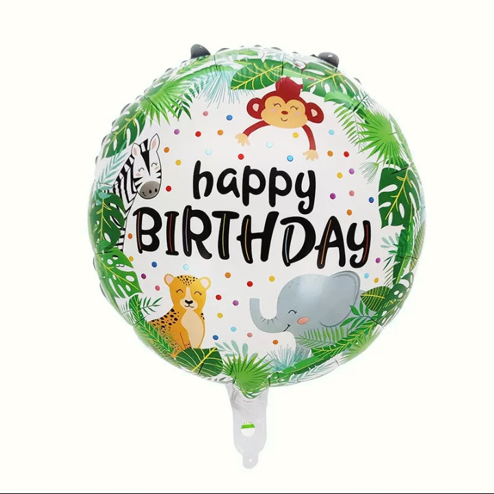 18 inches Round Forest Jungle theme Animal Happy birthday party ...