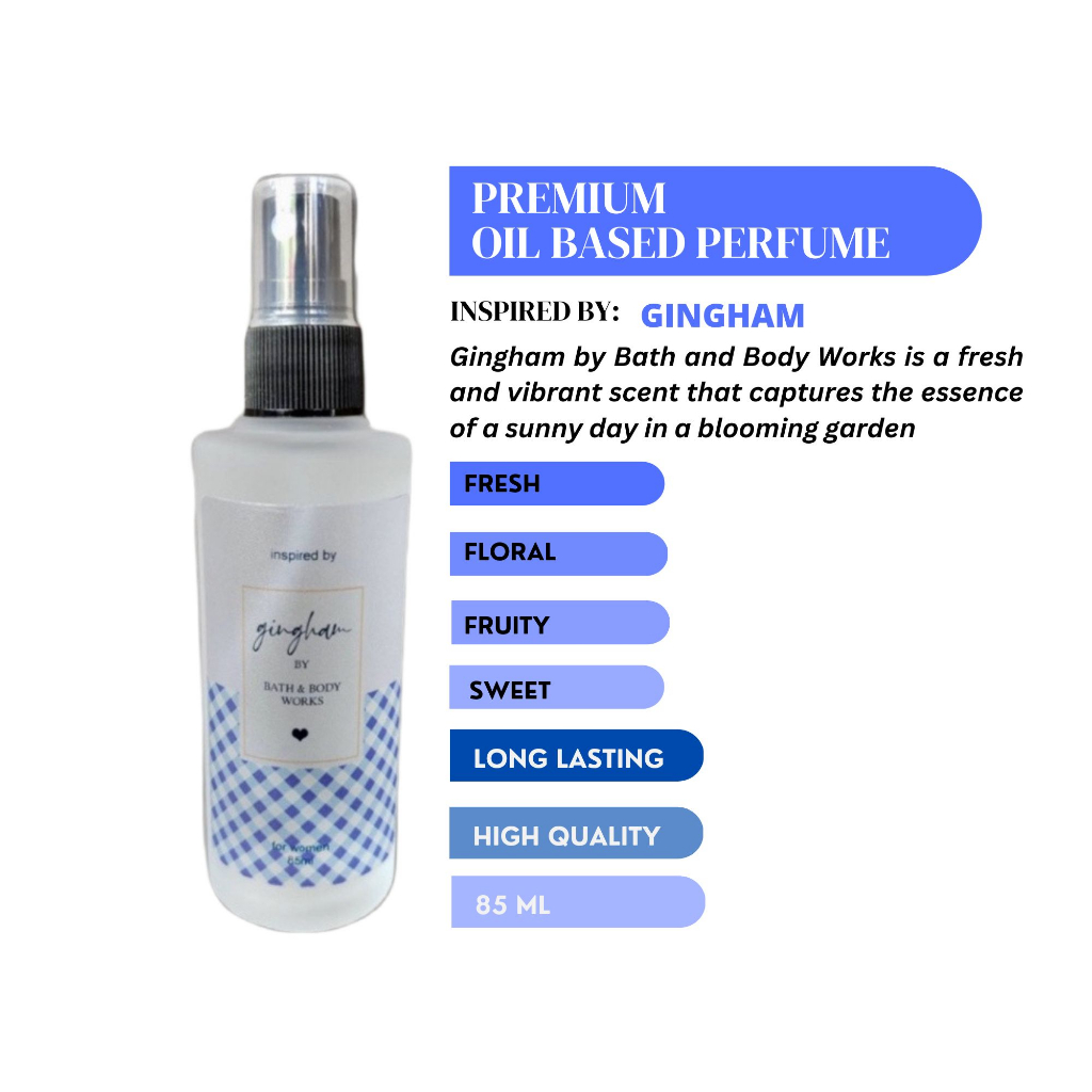 GINGHAM By B&BW Inspired Scent for Women Oil Based Perfume 85 ml Spray ...