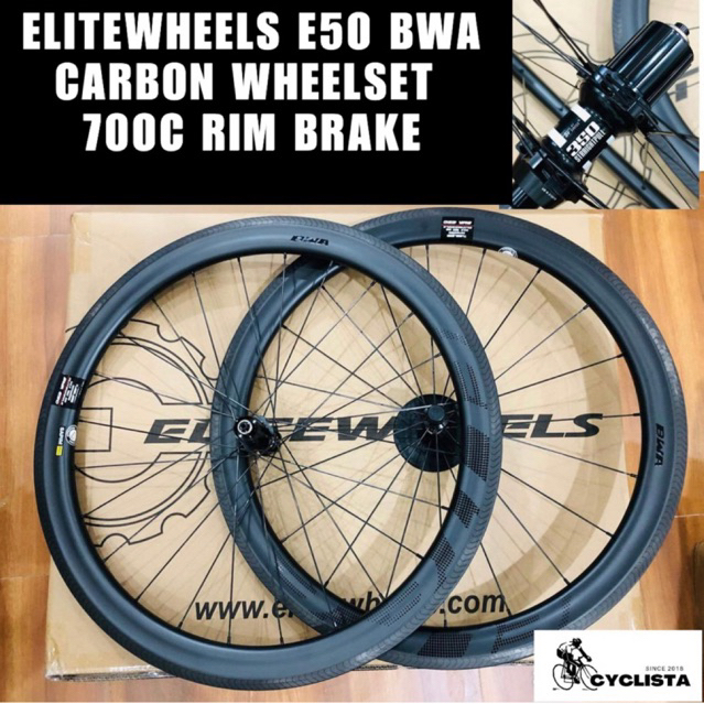 ELITEWHEELS E50 BWA 700C Carbon Wheelset Rim Brake | Shopee Philippines