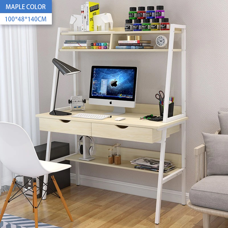Computer desk desk bookshelf combination home bedroom study desk office ...