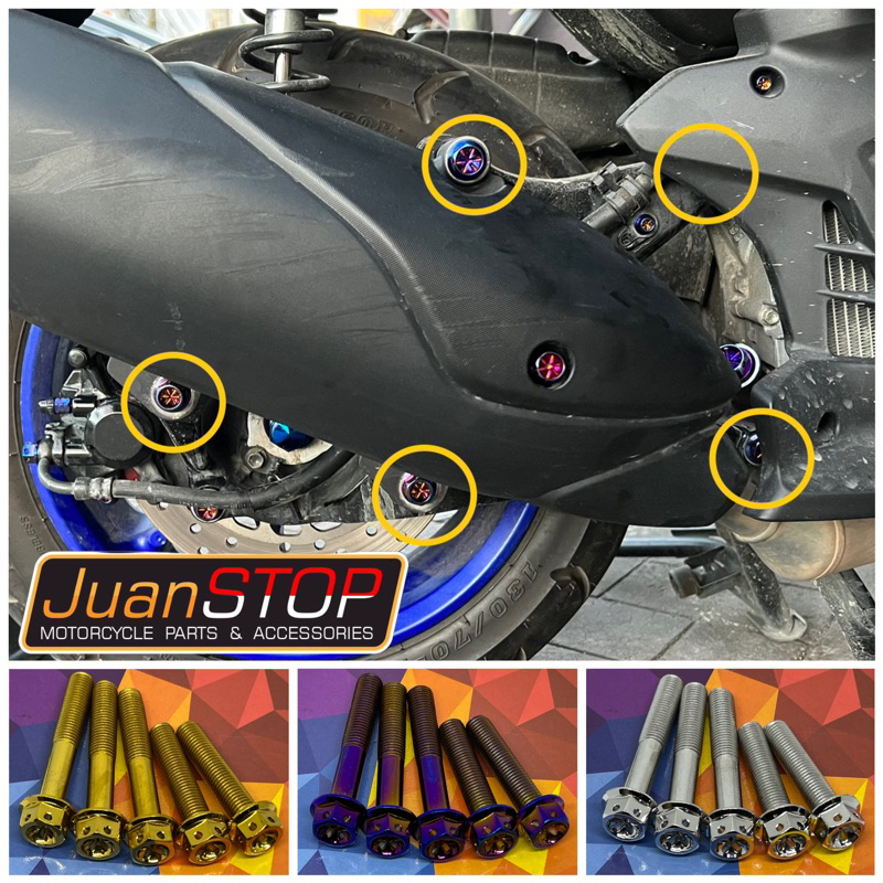 Heng Pipe and Swing Arm Bolts for Nmax v1/v2 | Aerox v1/v2 (SOLD AS SET ...