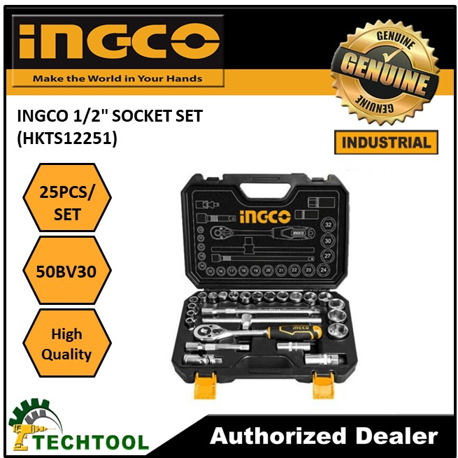 INGCO 25PCS 1/2" SOCKET SET (HKTS12251) | Shopee Philippines