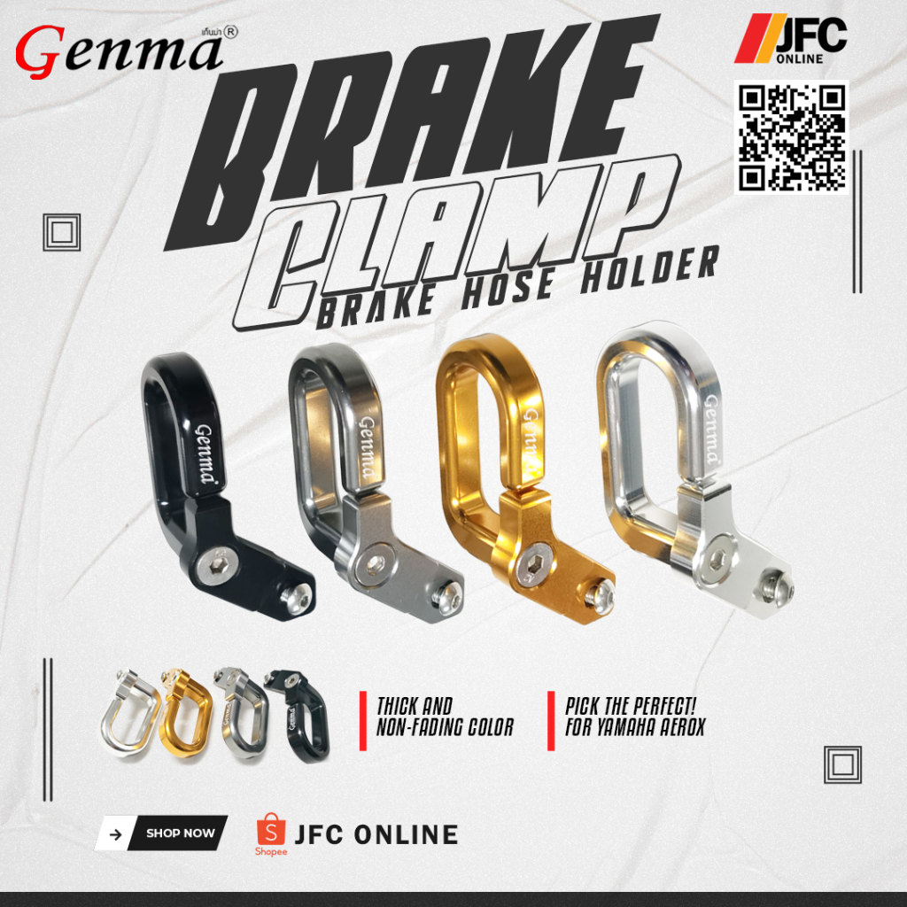 Genma Front Brake Line Clamp Brake Hose Holder Aerox V1 V2 Full Alloy ...
