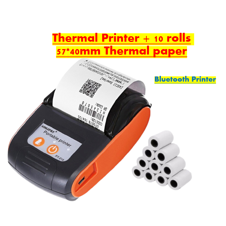 PT-210 Portable Thermal Printer 58mm Receipt Printer(Bluetooth+Usb Connection) | Shopee Philippines