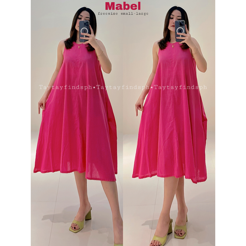 MABEL SLEEVELESS MIDI LINEN DRESS | taytayfindsph | Shopee Philippines