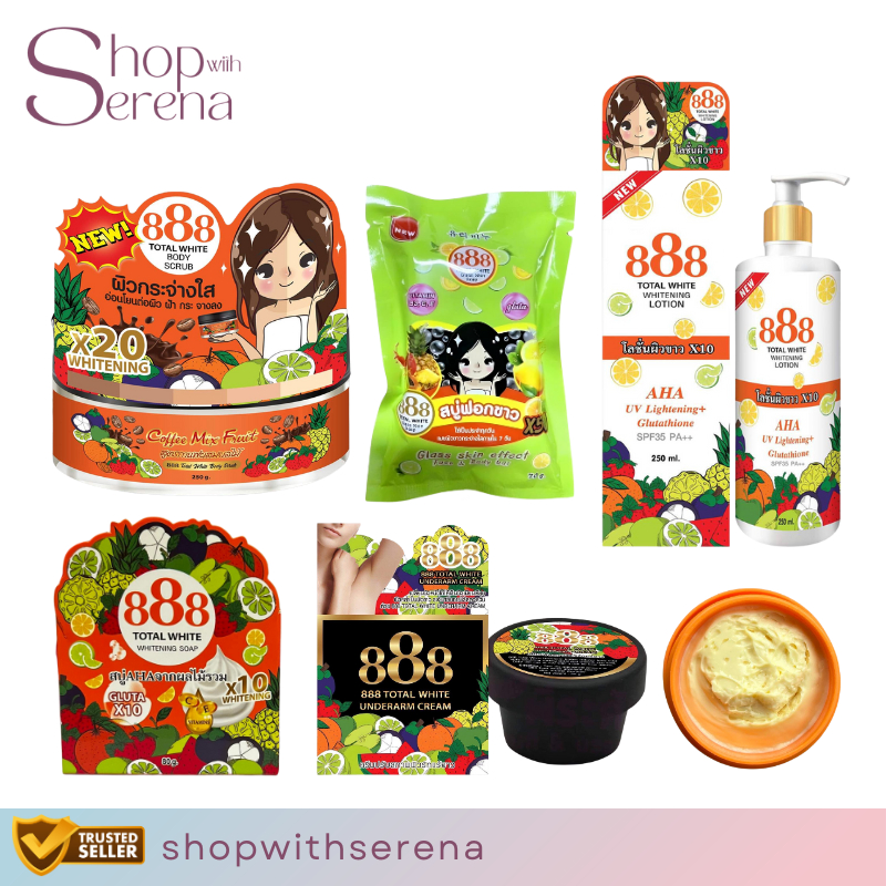 888 Total White Whitening Lotion | Whitening Soap | Coffee Body Scrub ...