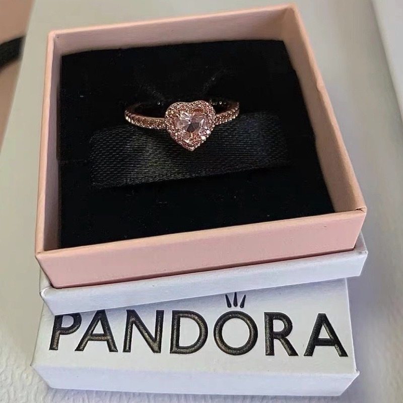 Pandora 14k Rosegold-plated Sparkling Elevated Heart Ring | Shopee ...