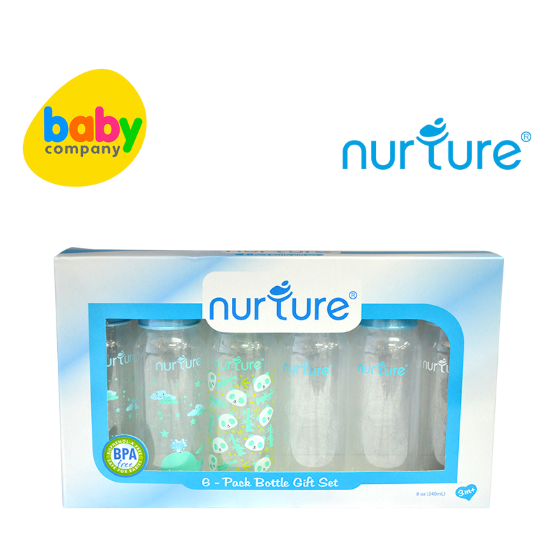 Nurture Feeding Bottle Gift Set PP 6-pack (Random Color, Available in Pink and Blue) | Shopee ...