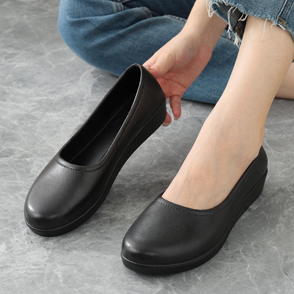 Z&R Black shoes School Shoes For Women (add two size bigger) | Shopee ...