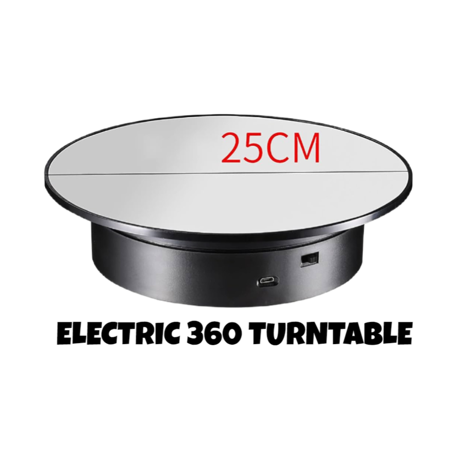 25cm 360° Rotation Electric Turntable Sample Display Stand 25A BIG(w/out Speed Control) | Shopee ...