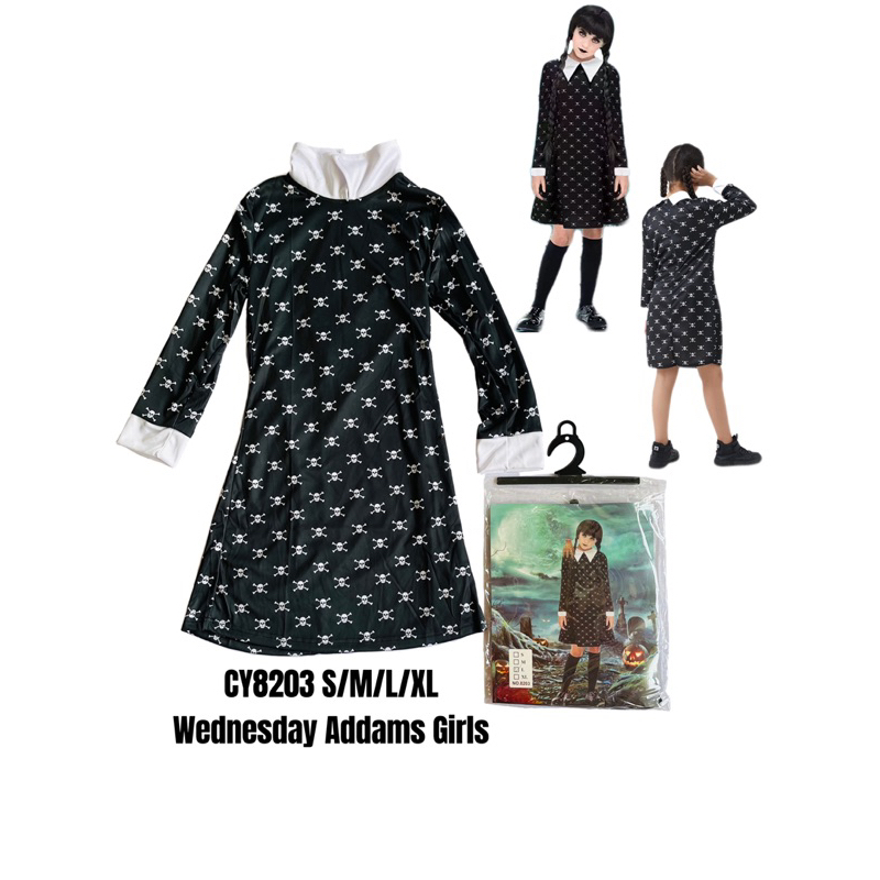 Wednesday Addams Girls Costume Set Wednesday School Uniform Kids Dress ...