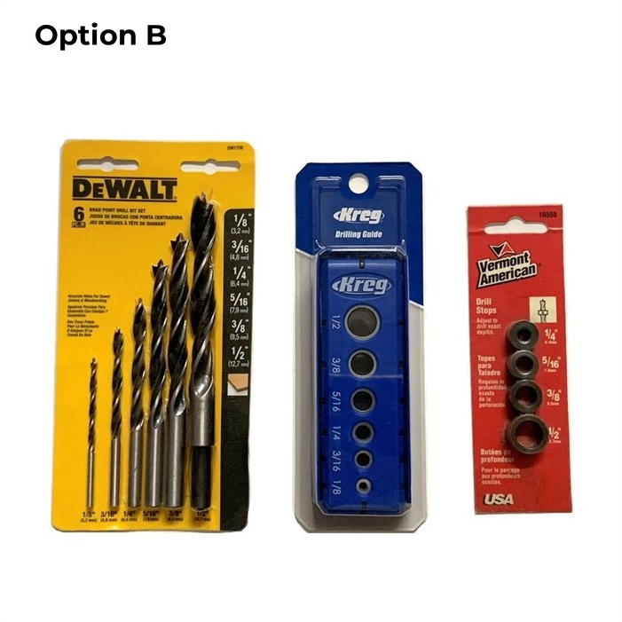 Dewalt DW1720 6-piece Brad Point Drill Bit Set with Kreg KDG-6000 ...