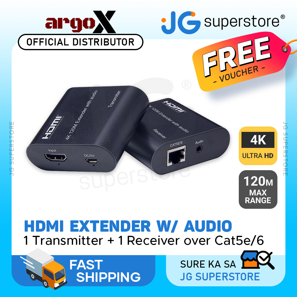 ArgoX 4K Ultra HD HDMI Extender Audio Transmitter Receiver w/ 60m ...