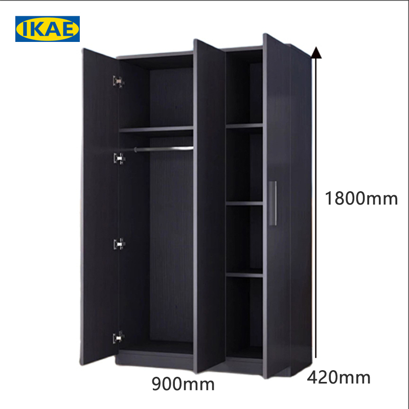 IKAE Wood Wardrobe Cabinet Plastic Wardrobe Storage Clothes Wooden ...