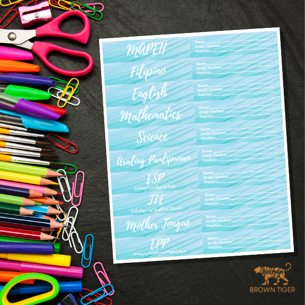 Cute Aesthetic and Different Cartoon Characters Subject and Blank Name ...