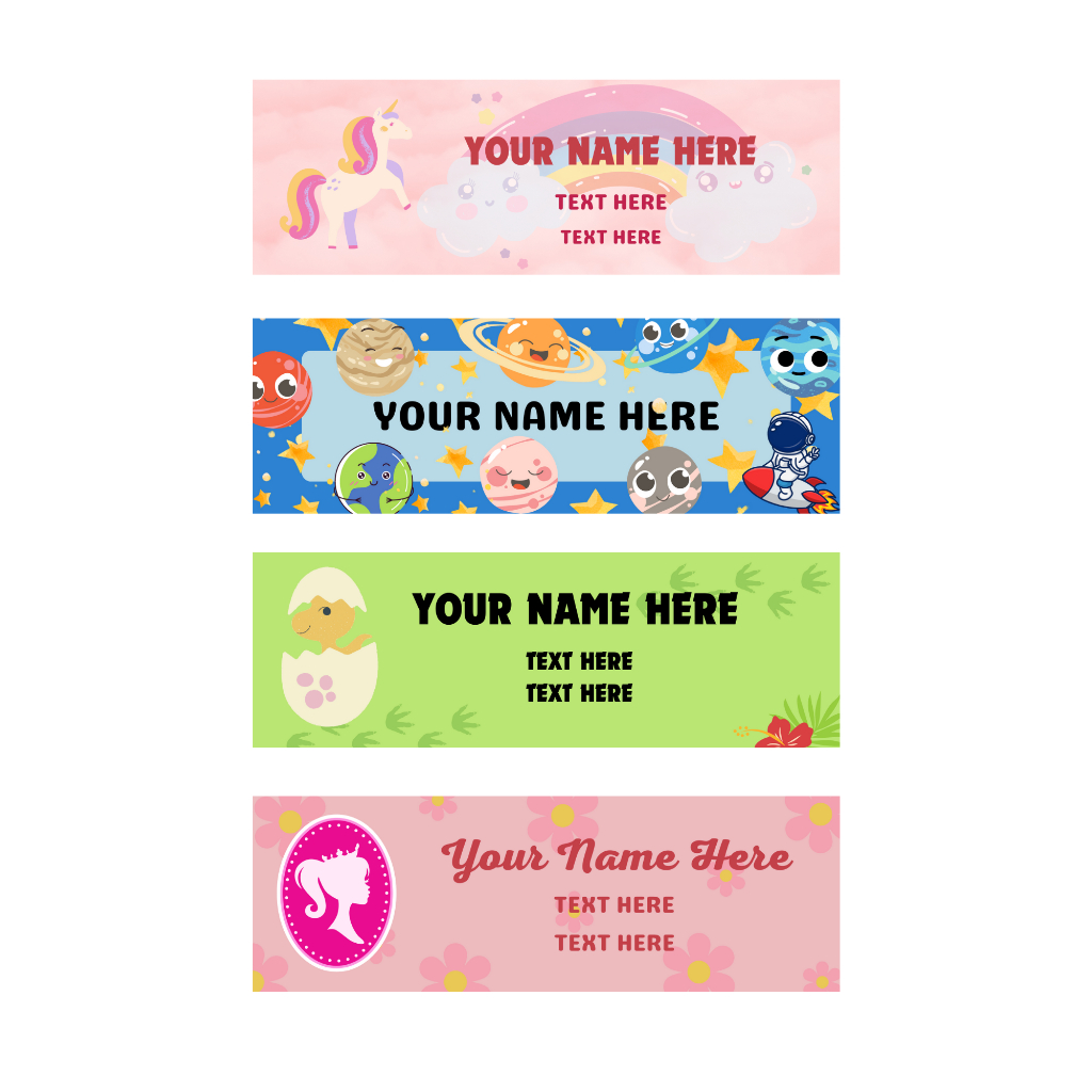 Costumize Name Label Sticker with FREE LAMINATED NAMETAG OR SUBJECT ...